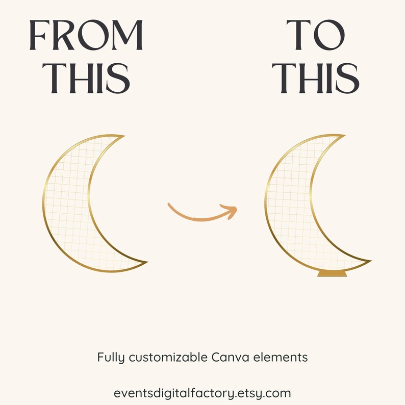 Digital Moon Arch Frames for Canva, Moon Event Mockups, Digital Moon ...