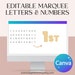 Digital Marquee Letters & Numbers Canva Elements, Digital Marquee ...
