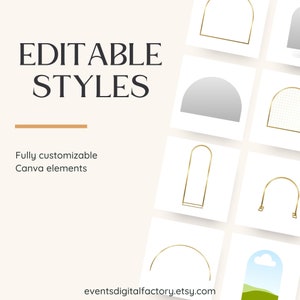 Digital Arch Frames for Canva, Digital Arch Mockups, Arch Backdrop ...