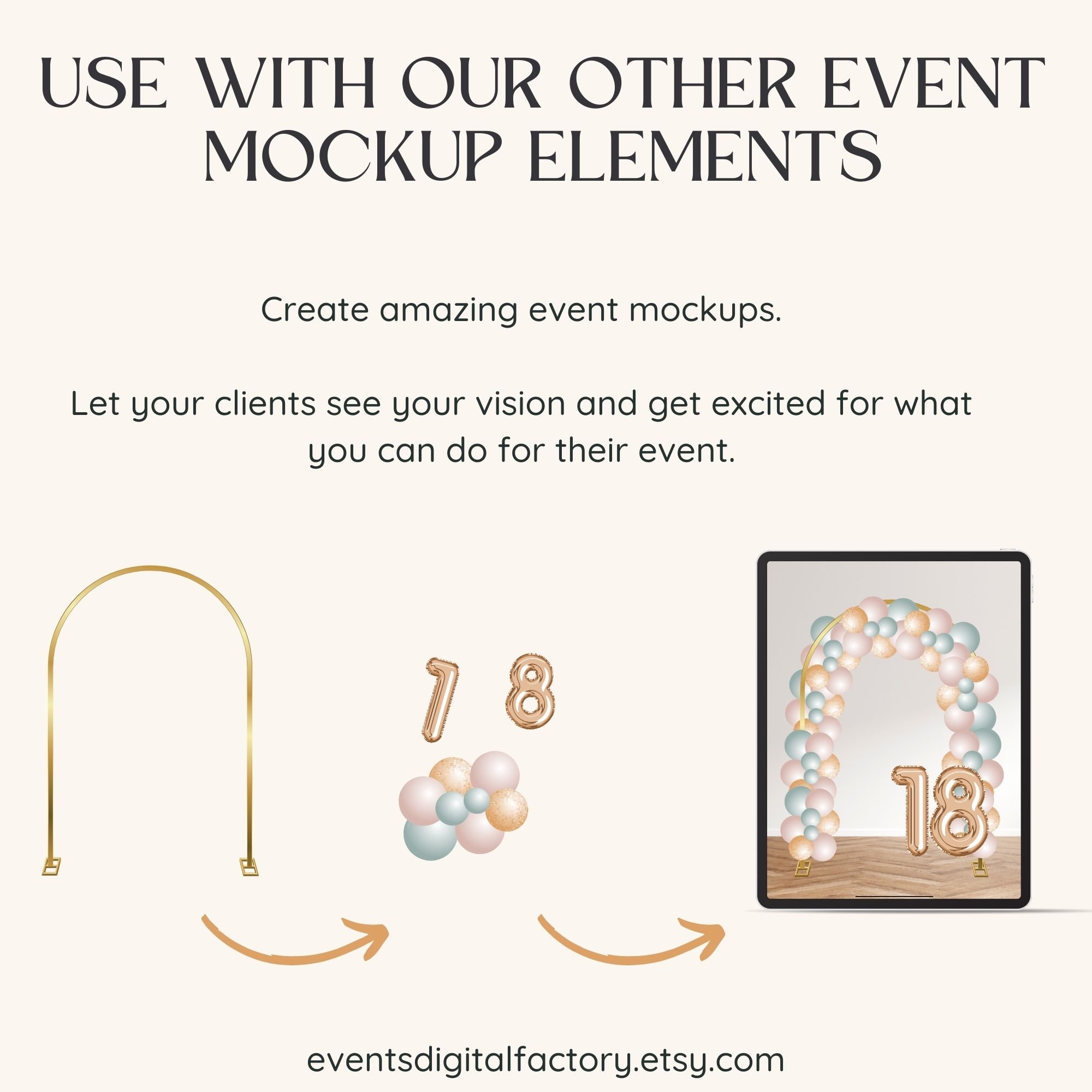 Digital Arch Frames for Canva, Digital Arch Mockups, Arch Backdrop ...