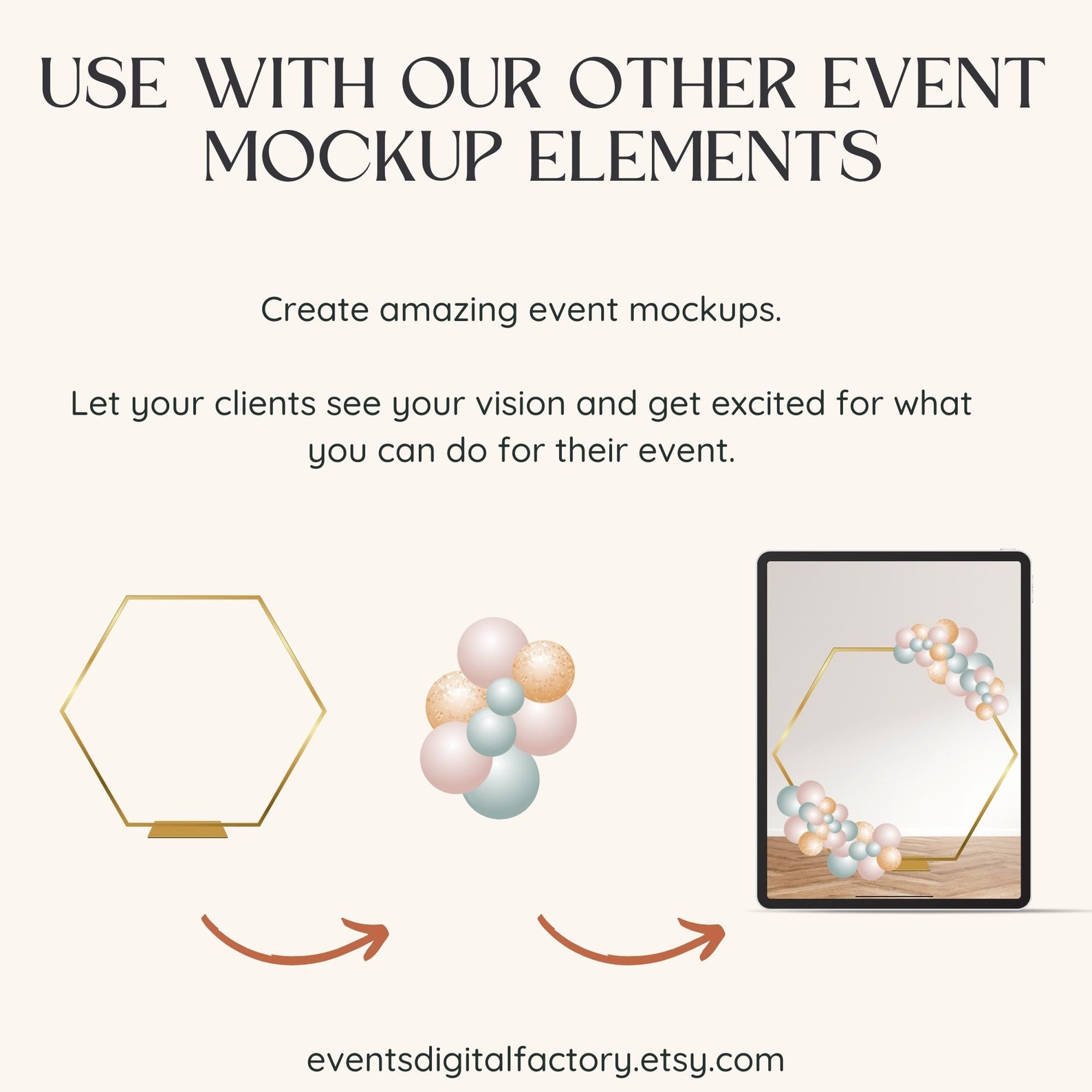 Digital Hexagonal Arch Frames for Canva, Hexagonal Event Mockups ...