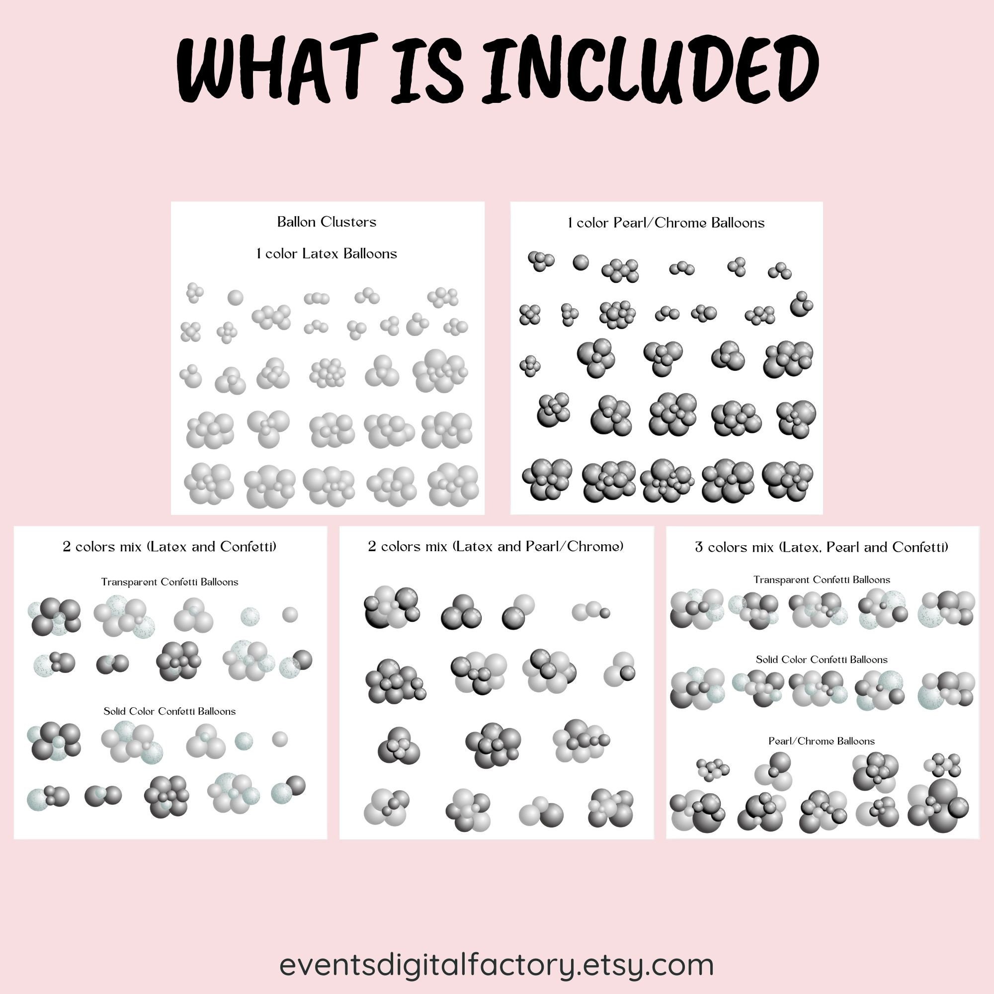 Balloon Canva Template, Digital Balloon Clusters, Party Event Stylist ...