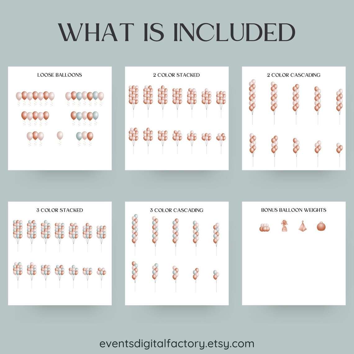 Digital Balloon Bouquet Mockups, Balloons Canva Template Balloon Artist ...