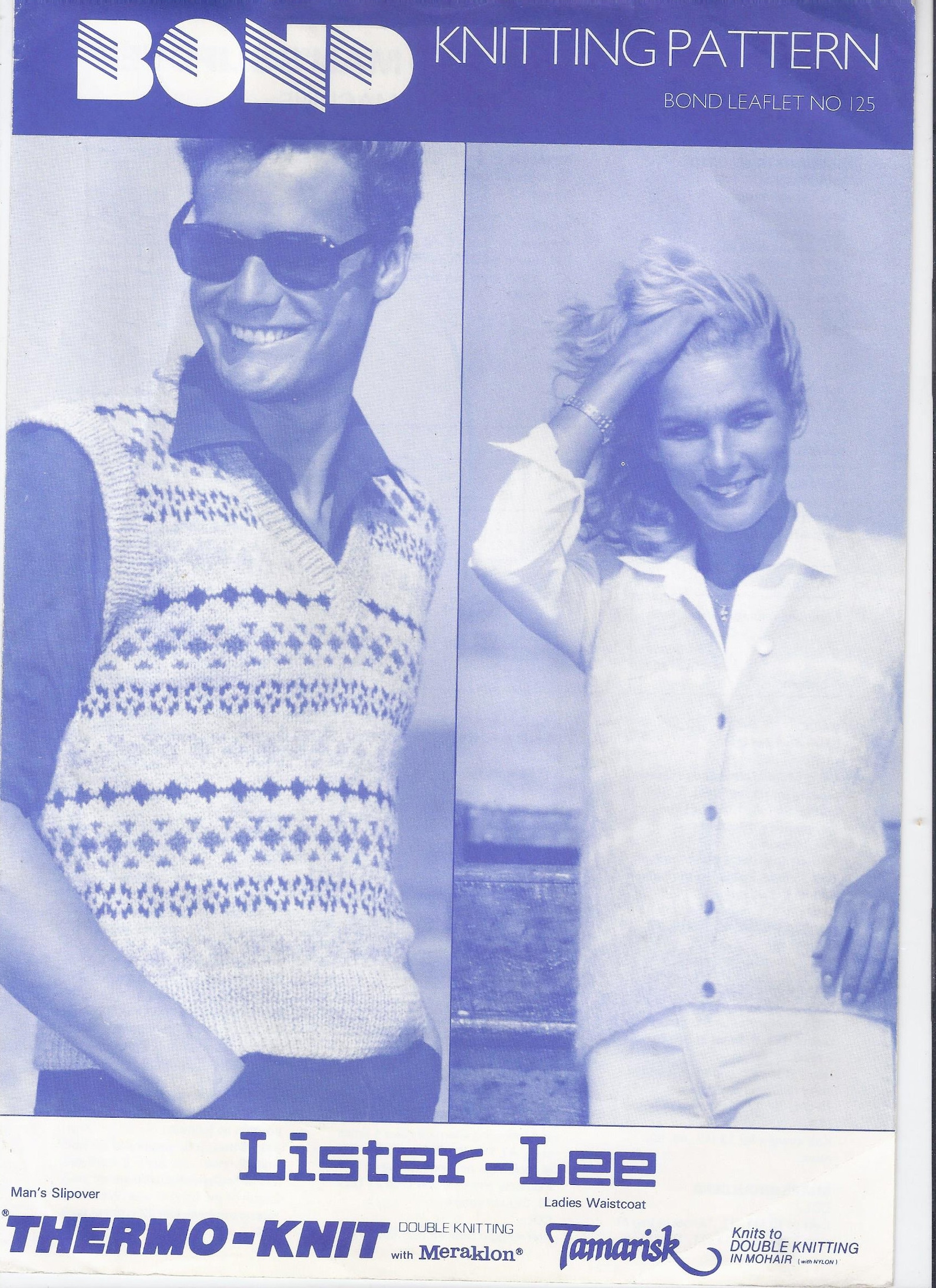 1980's Men's Slipover / Tanktop Ladies Sleeveless Cardigan Bond ...