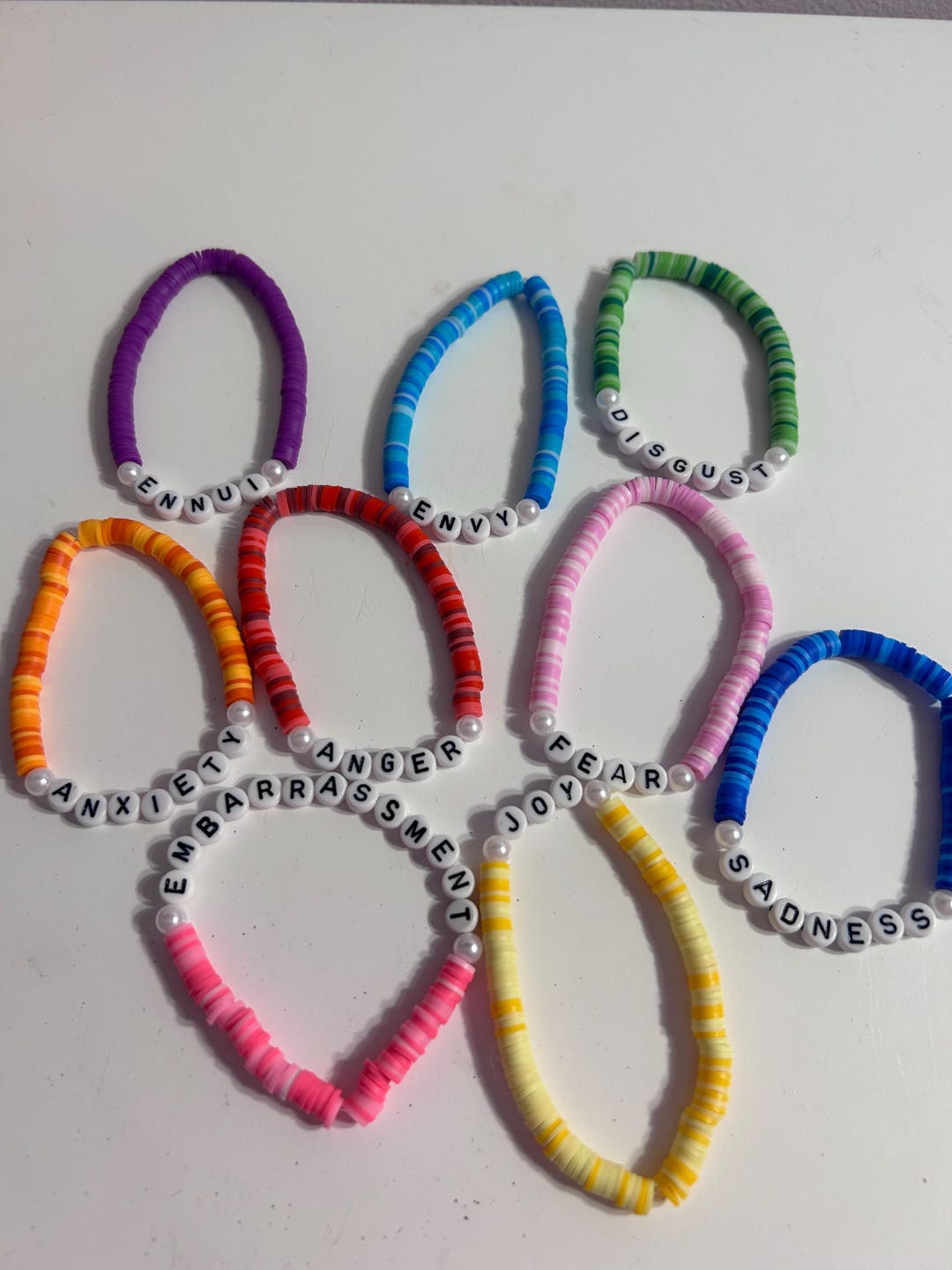 9 PACK of Inside Out 2 Emotions, Clay Bead Bracelets - Etsy