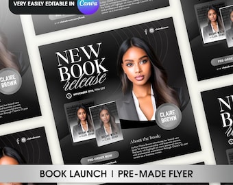 Book Launch Flyer Book Release Template Canva Ebook Launch Flyer Pink ...