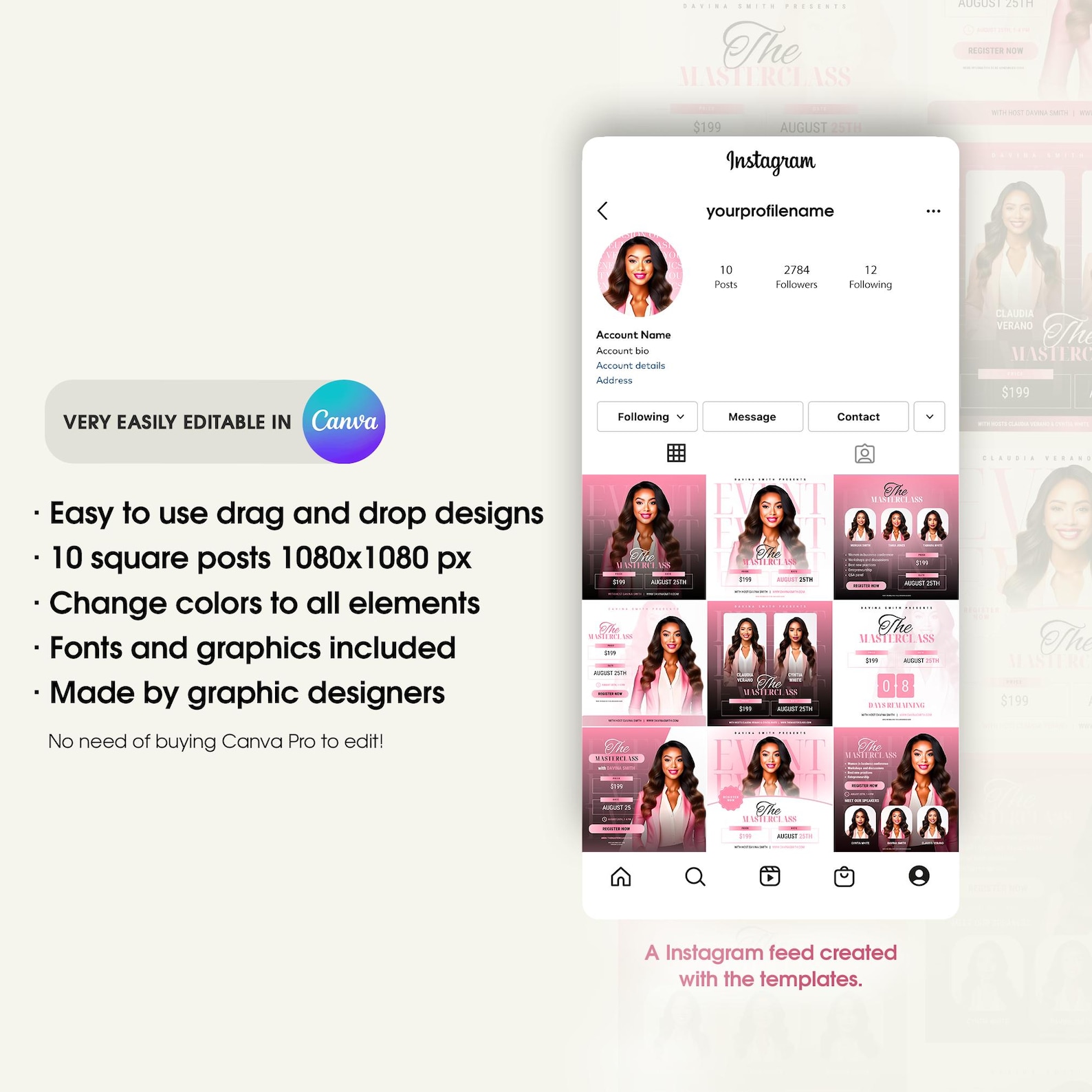 Webinar Templates Canva Event Flyer DIY Seminar Template Coaching Canva ...