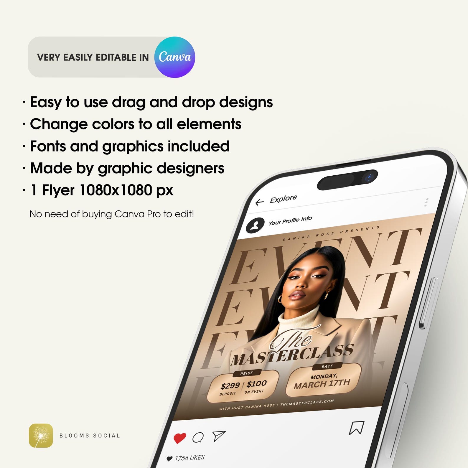 Business Coach Flyer DIY Webinar Event Template Canva Women Conference ...