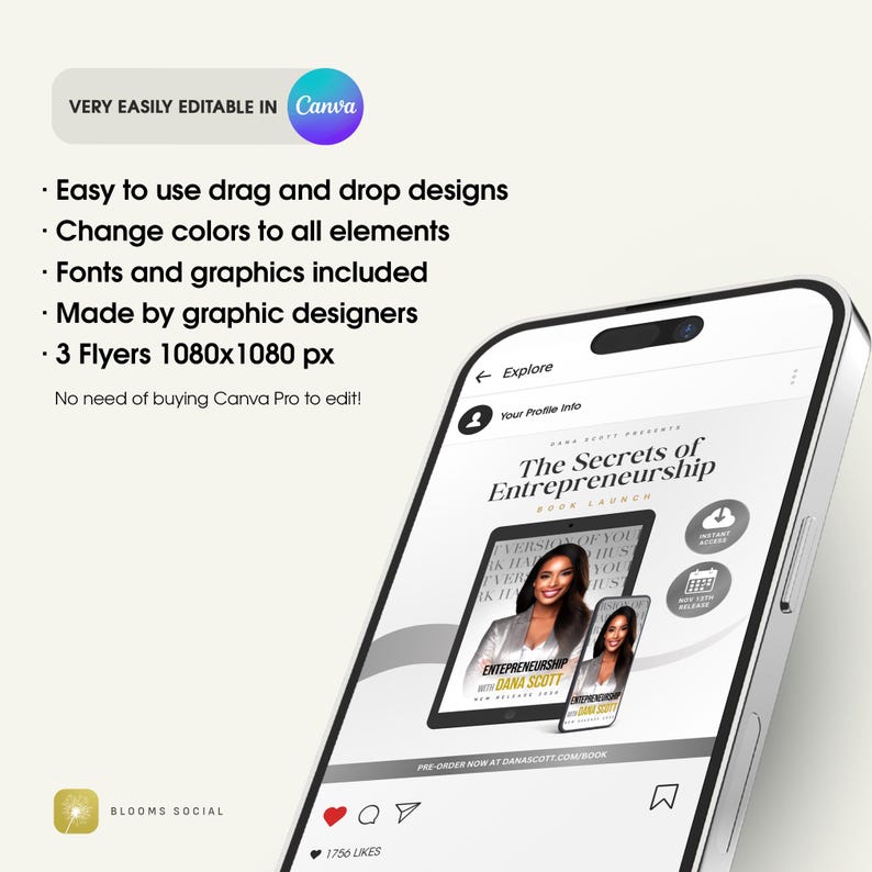 Book Launch Flyer Book Release Template Canva Ebook Launch Flyer White ...