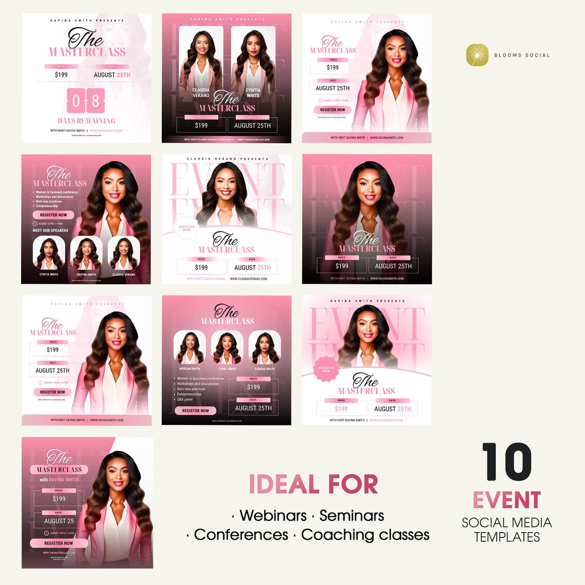 Webinar Templates Canva Event Flyer DIY Seminar Template Coaching Canva ...