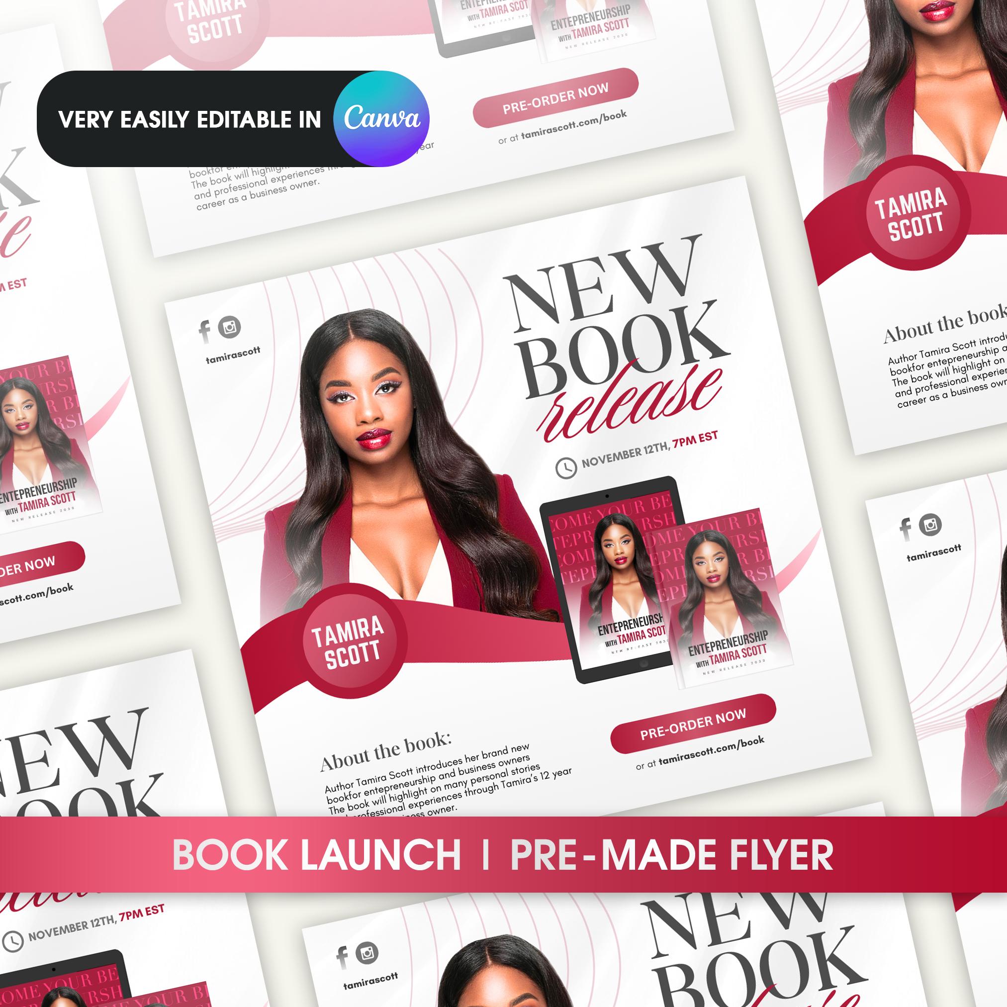 Book Flyer Book Launch Canva Template Book Release Promotion Flyer ...