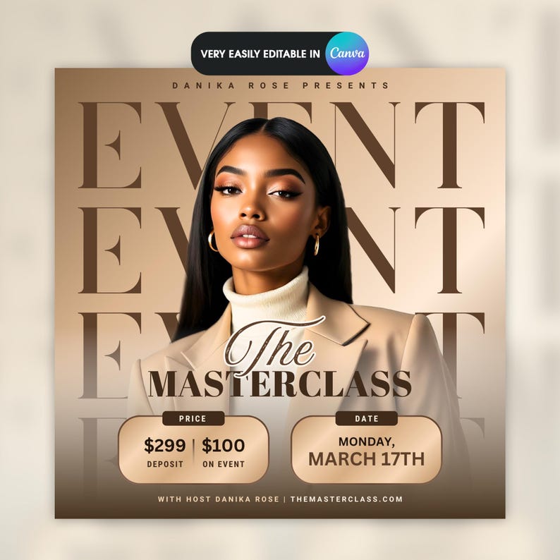 Business Coach Flyer DIY Webinar Event Template Canva Women Conference ...