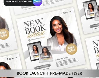 Book Launch Flyer Book Release Template Canva Ebook Launch Flyer Pink ...