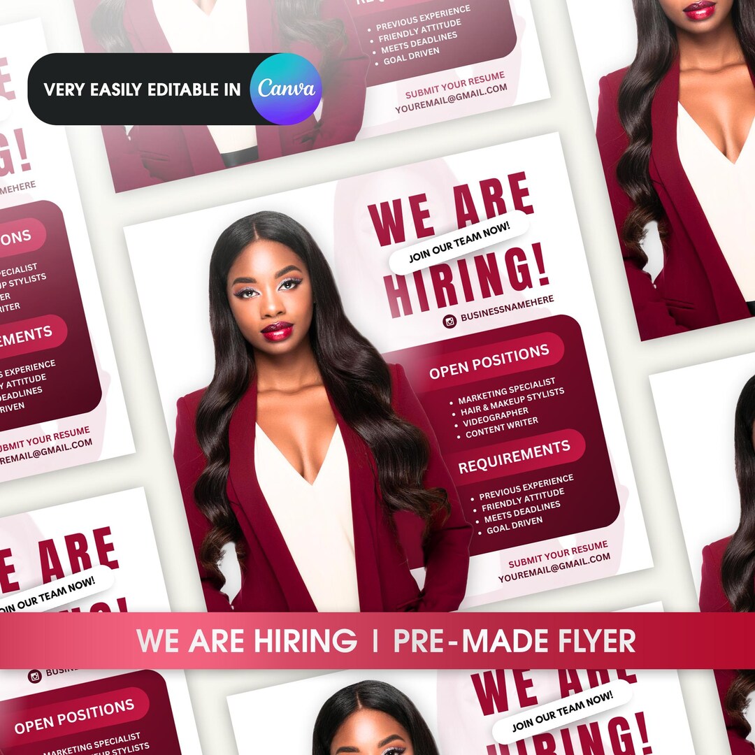 We Are Hiring Flyer Recruitment Canva Template Hiring Flyer Join Our ...