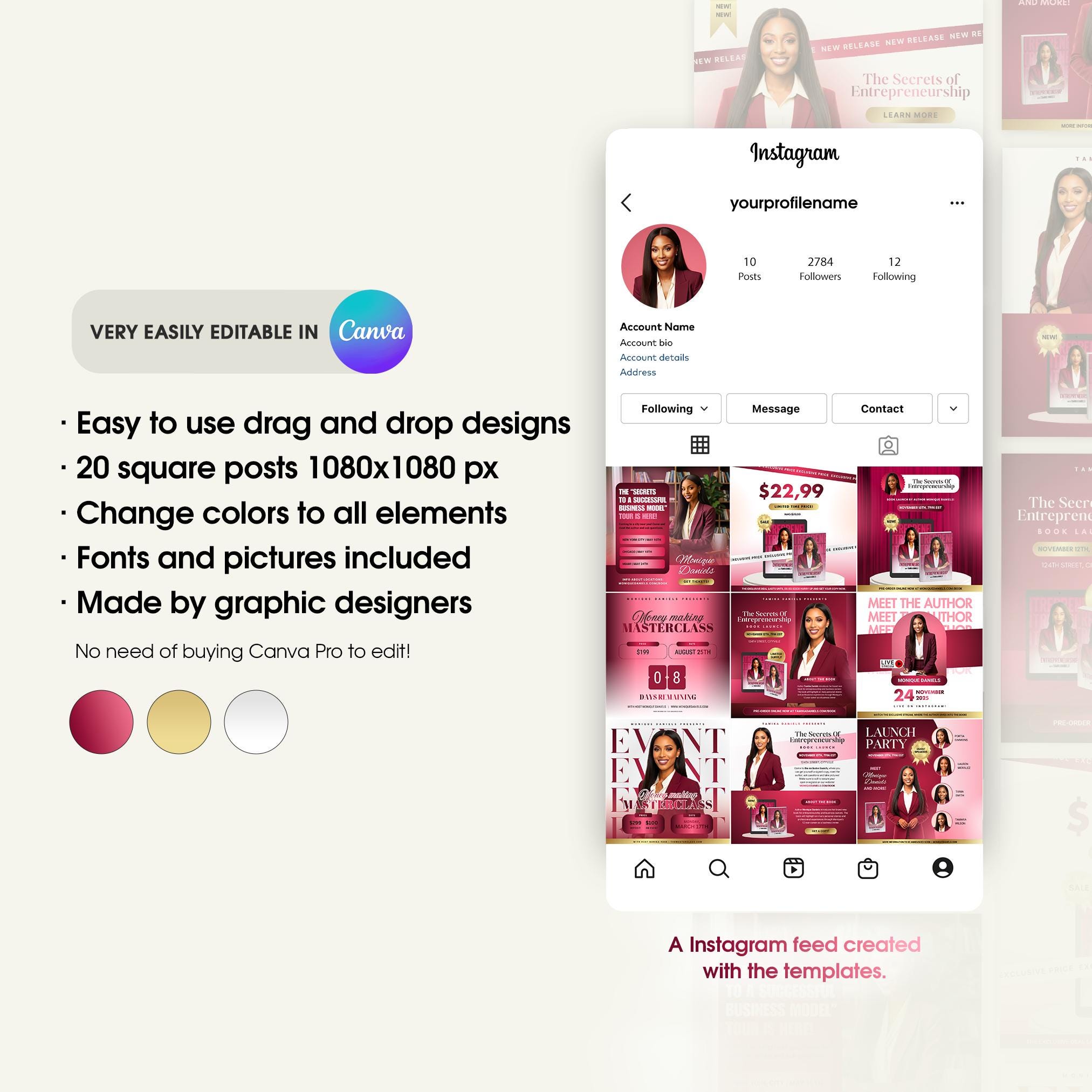 20 Book Launch Social Media Templates for Authors | Canva Book Launch ...