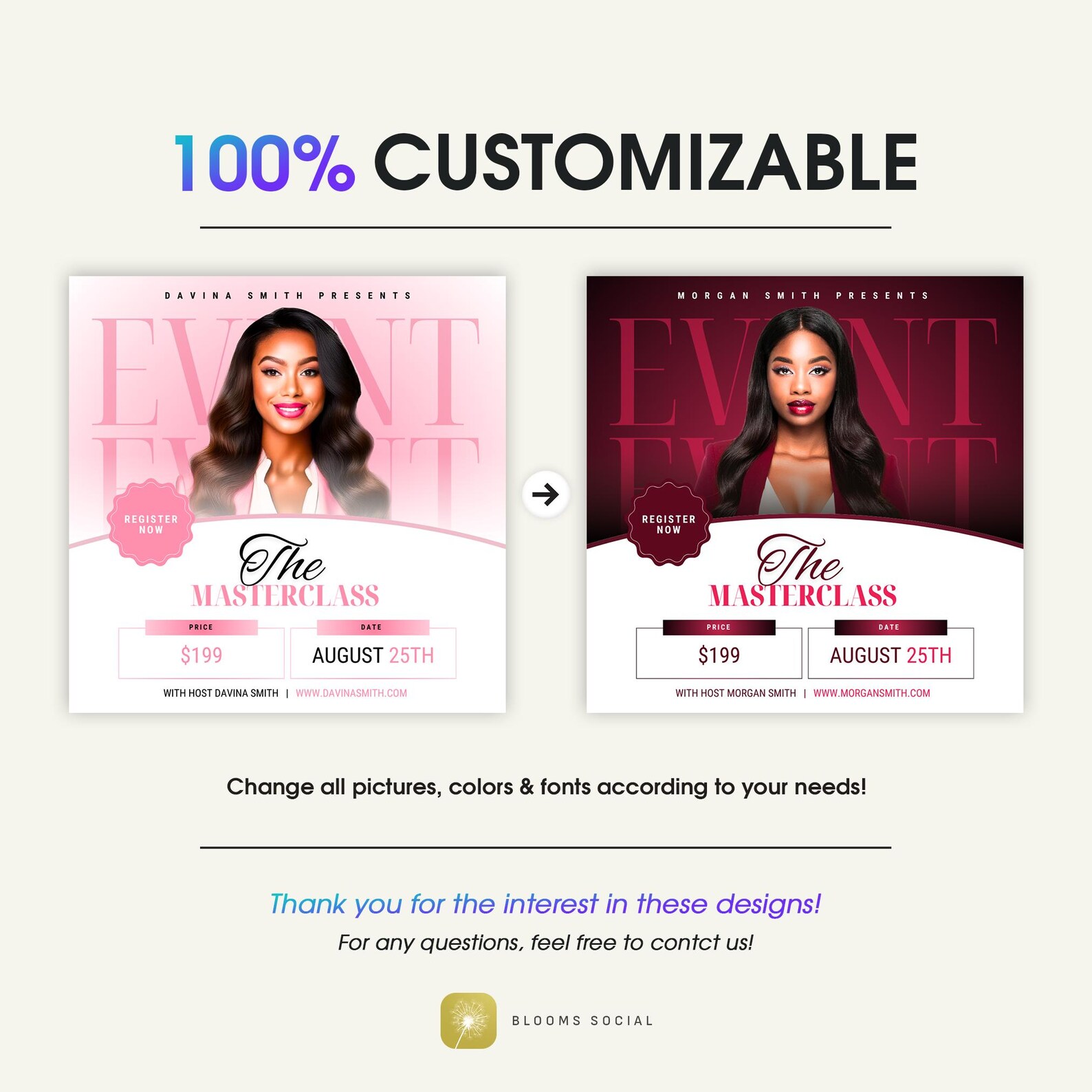 Webinar Templates Canva Event Flyer DIY Seminar Template Coaching Canva ...