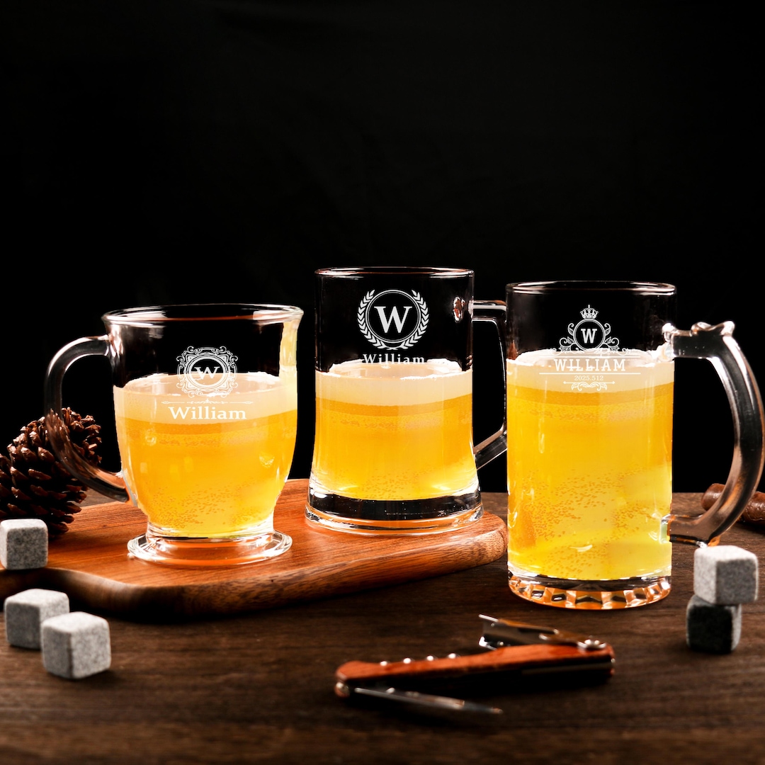 Custom Beer Mug With Handle,personalized Engraved Beer Mug,laser Etched ...