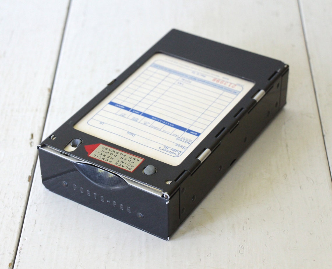 Vintage 1950s industrial receipt box. Metal receipt dispenser | Etsy