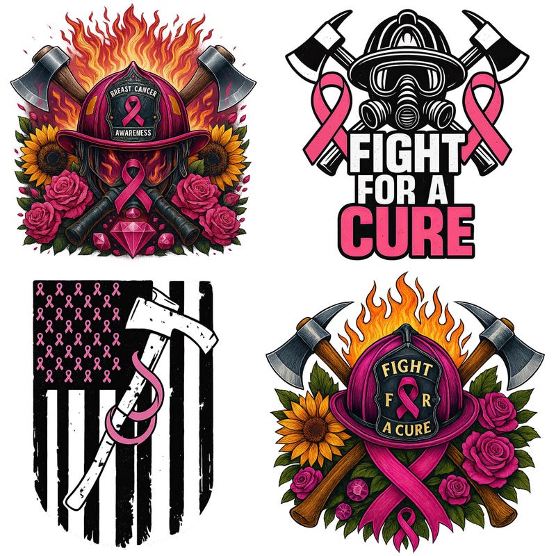 Firefighter Breast Cancer Awareness Shirts - Etsy