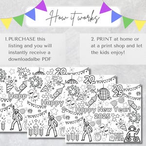 2025 New Year Activity Placemat Coloring Page (digital Download) - Etsy
