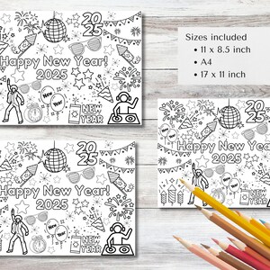 2025 New Year Activity Placemat Coloring Page (digital Download) - Etsy