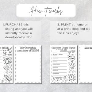 Kids Year in Review 2024 2025 Printable Activity Sheet New Years Eve ...