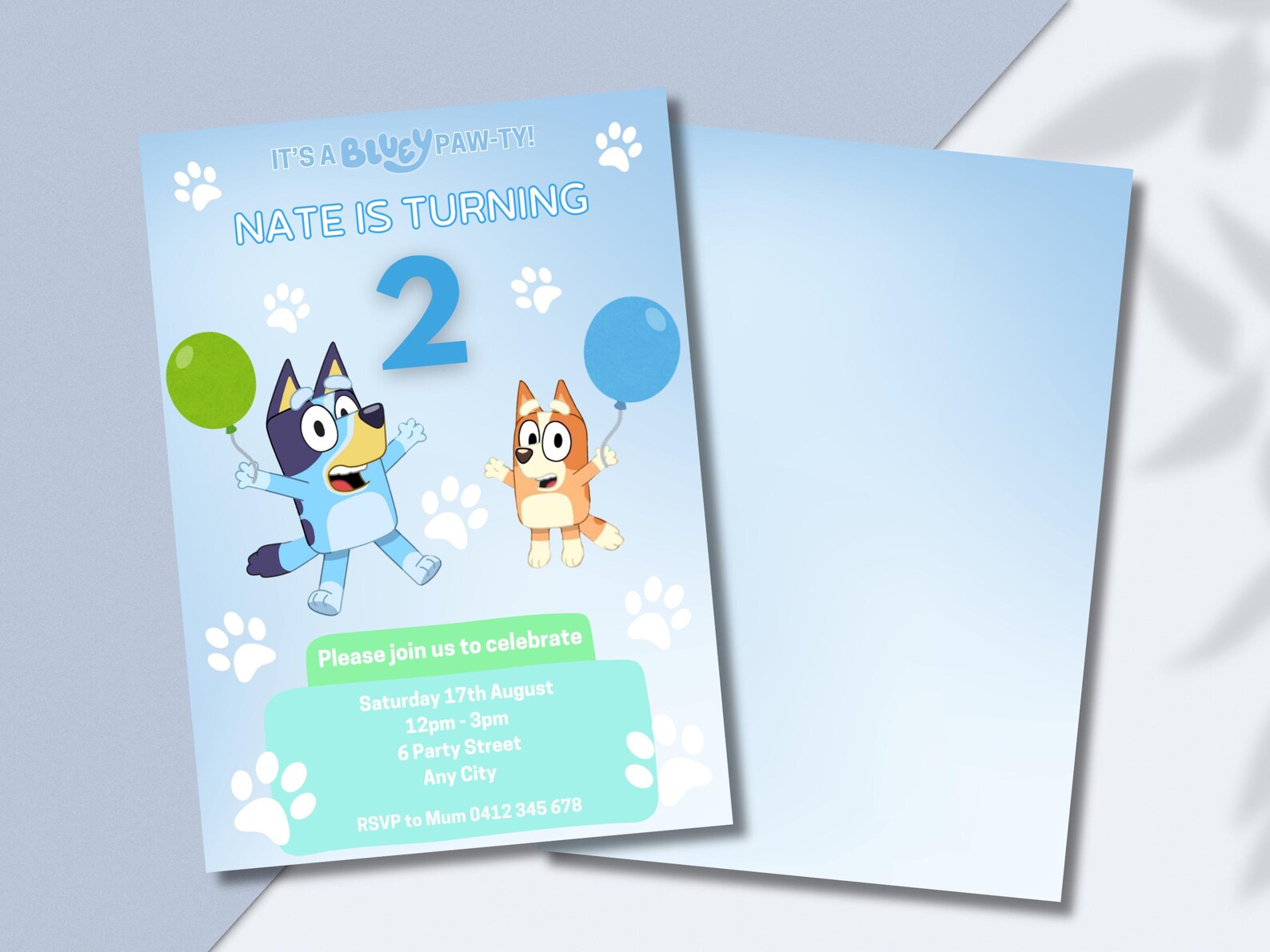 Bluey Invitation Bluey Bingo Birthday Invitation Bluey Boy Invitation ...