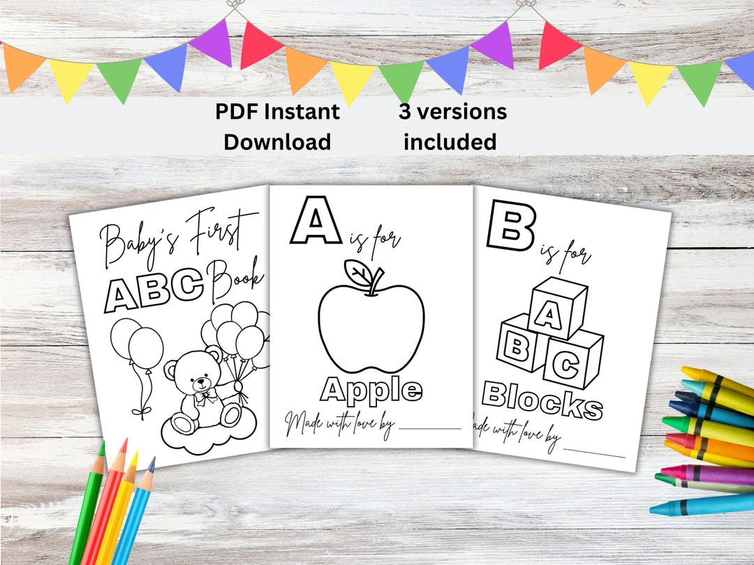 Baby's First ABC Book: Printable Coloring Pages (digital Download) - Etsy