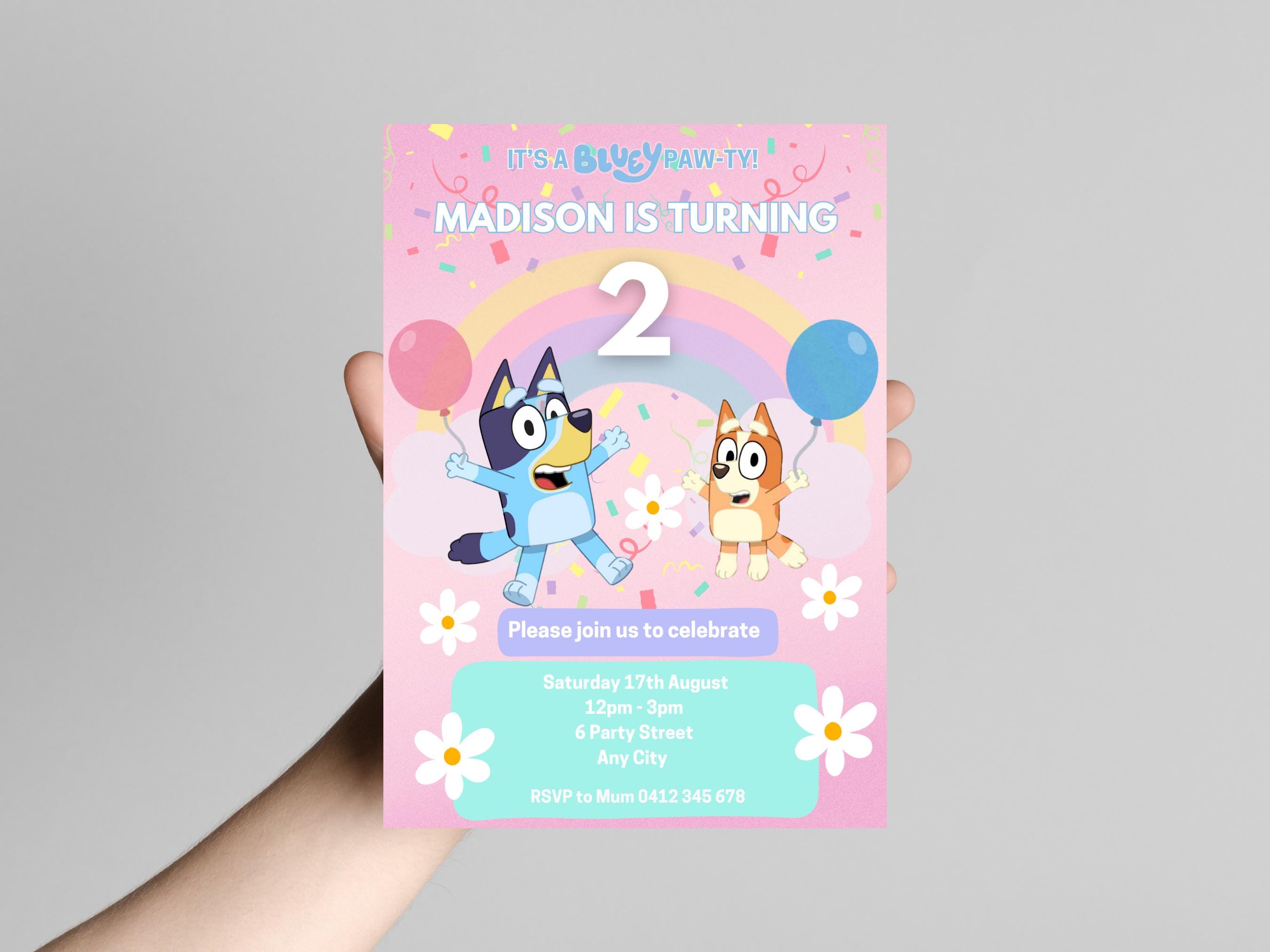 Bluey Invitation Bluey Bingo Birthday Invitation Bluey Girl Invitation ...