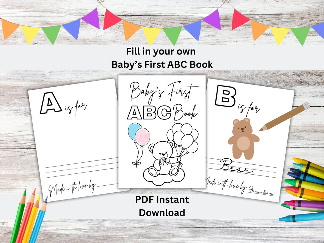 Blank Baby's First ABC Book - Baby Shower Activity - Keepsake Gift for ...