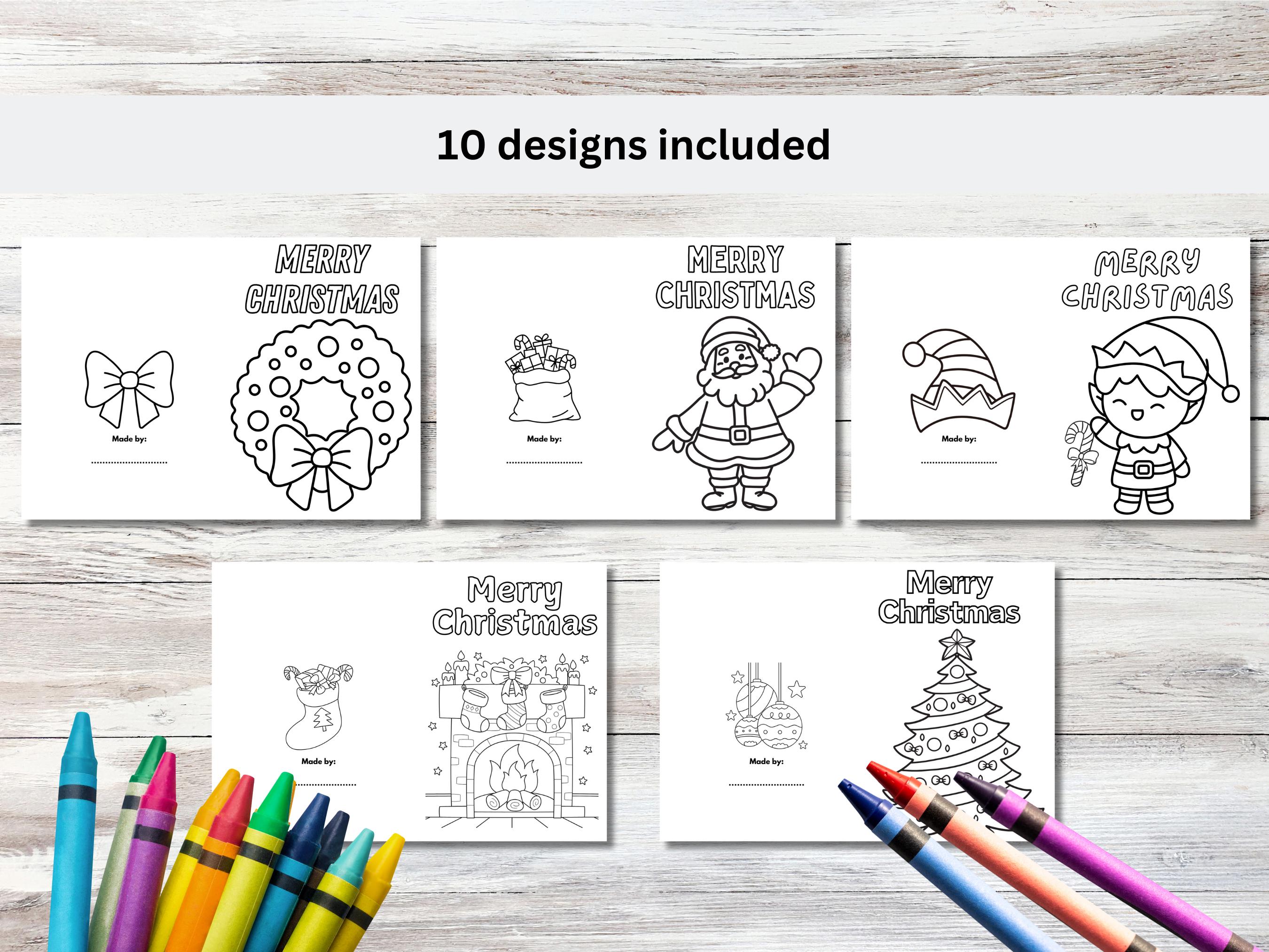 Christmas Card Coloring Page Instant Download Printable PDF Digital ...