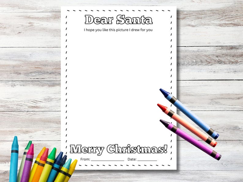 Letter to Santa Coloring Page: Kids Christmas List (digital Download ...