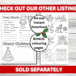 Christmas Card Coloring Page Instant Download Printable PDF Digital ...