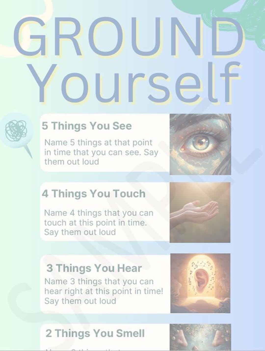 Anxiety Grounding Poster - Etsy