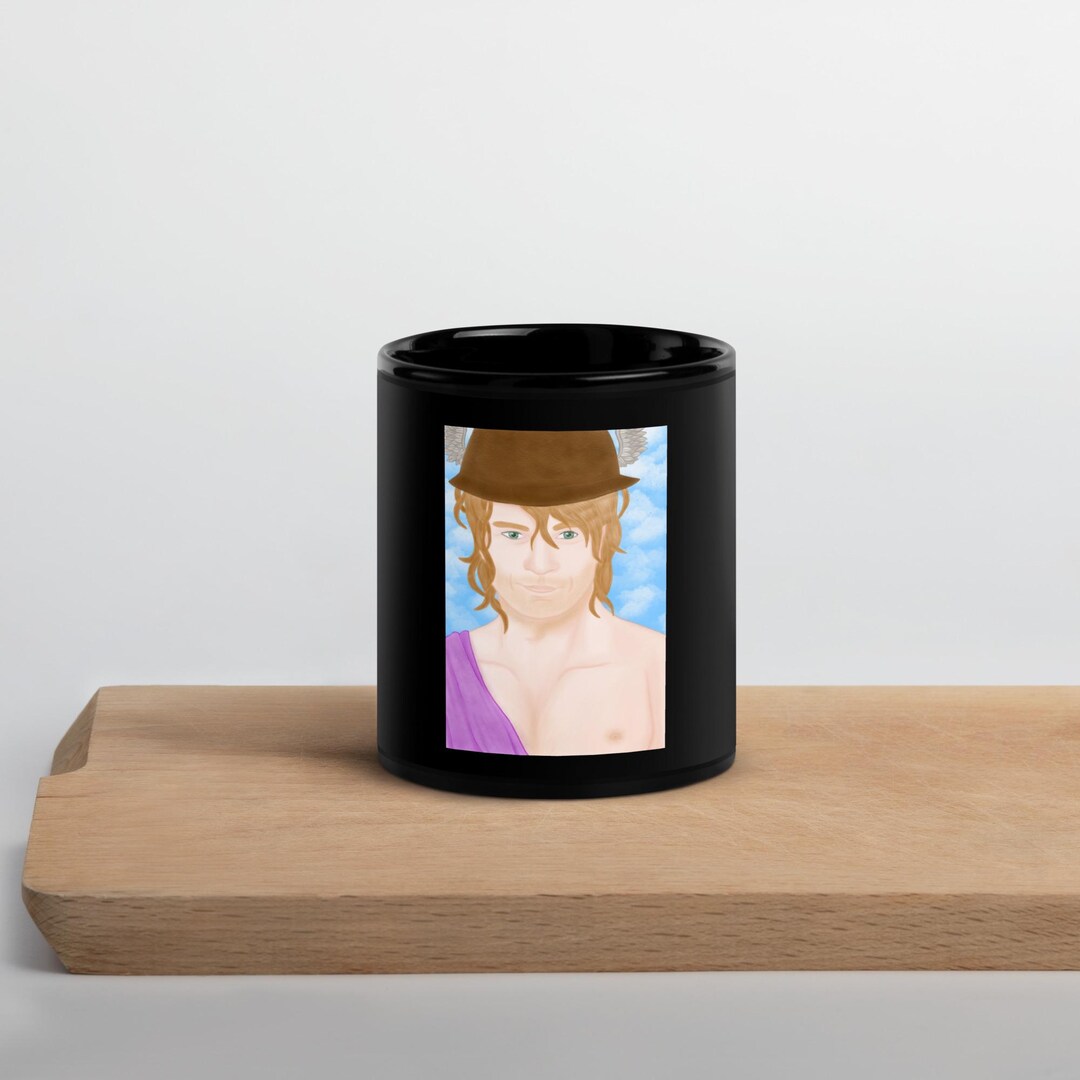 Hermes Greek Messenger God Black Glossy Mug - Etsy