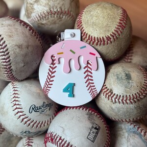 Personalized Baseball Bag Tag, Ice Cream Drip Bag Tag, Baseball Drip ...