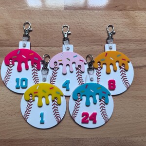 Personalized Baseball Bag Tag, Ice Cream Drip Bag Tag, Baseball Drip ...
