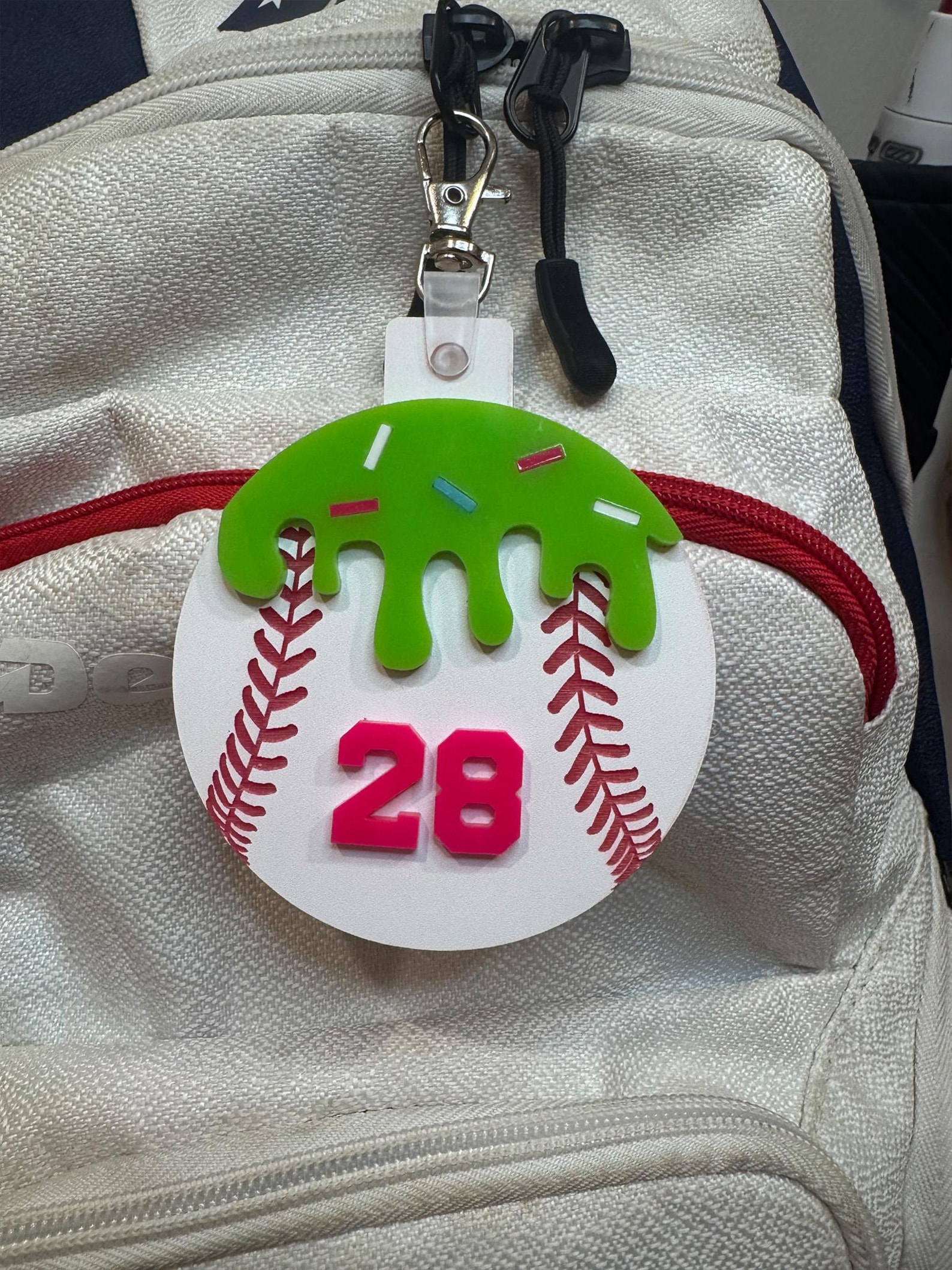 Personalized Baseball Bag Tag, Ice Cream Drip Bag Tag, Bogg Bag Tag ...
