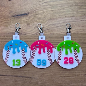 Personalized Baseball Bag Tag, Ice Cream Drip Bag Tag, Baseball Drip ...