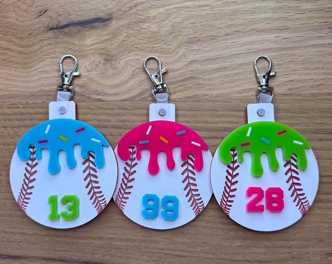 Personalized Baseball Bag Tag, Ice Cream Drip Bag Tag, Bogg Bag Tag ...