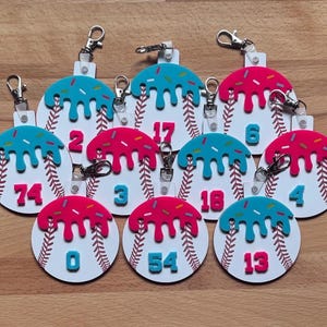 Personalized Baseball Bag Tag, Ice Cream Drip Bag Tag, Bogg Bag Tag ...
