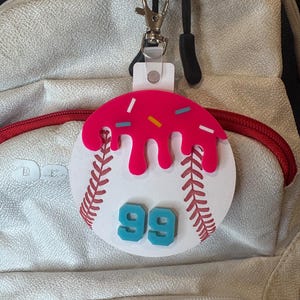 Personalized Baseball Bag Tag, Ice Cream Drip Bag Tag, Bogg Bag Tag ...