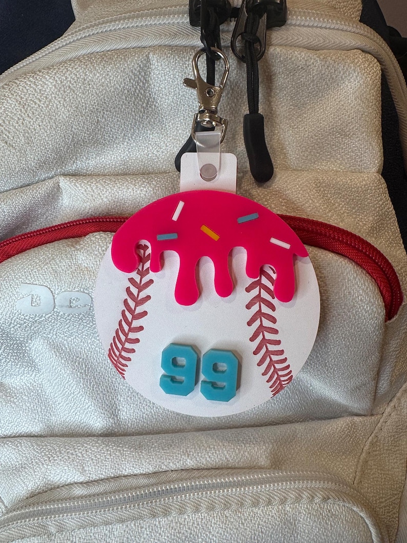 Personalized Baseball Bag Tag, Ice Cream Drip Bag Tag, Bogg Bag Tag ...