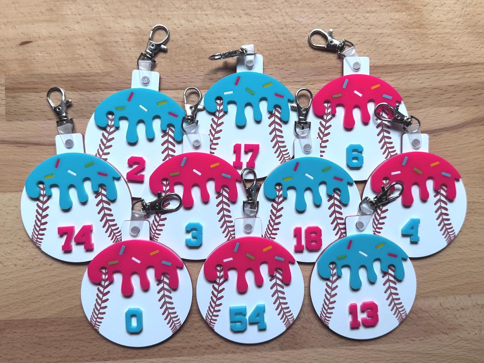 Personalized Baseball Bag Tag, Ice Cream Drip Bag Tag, Baseball Drip ...
