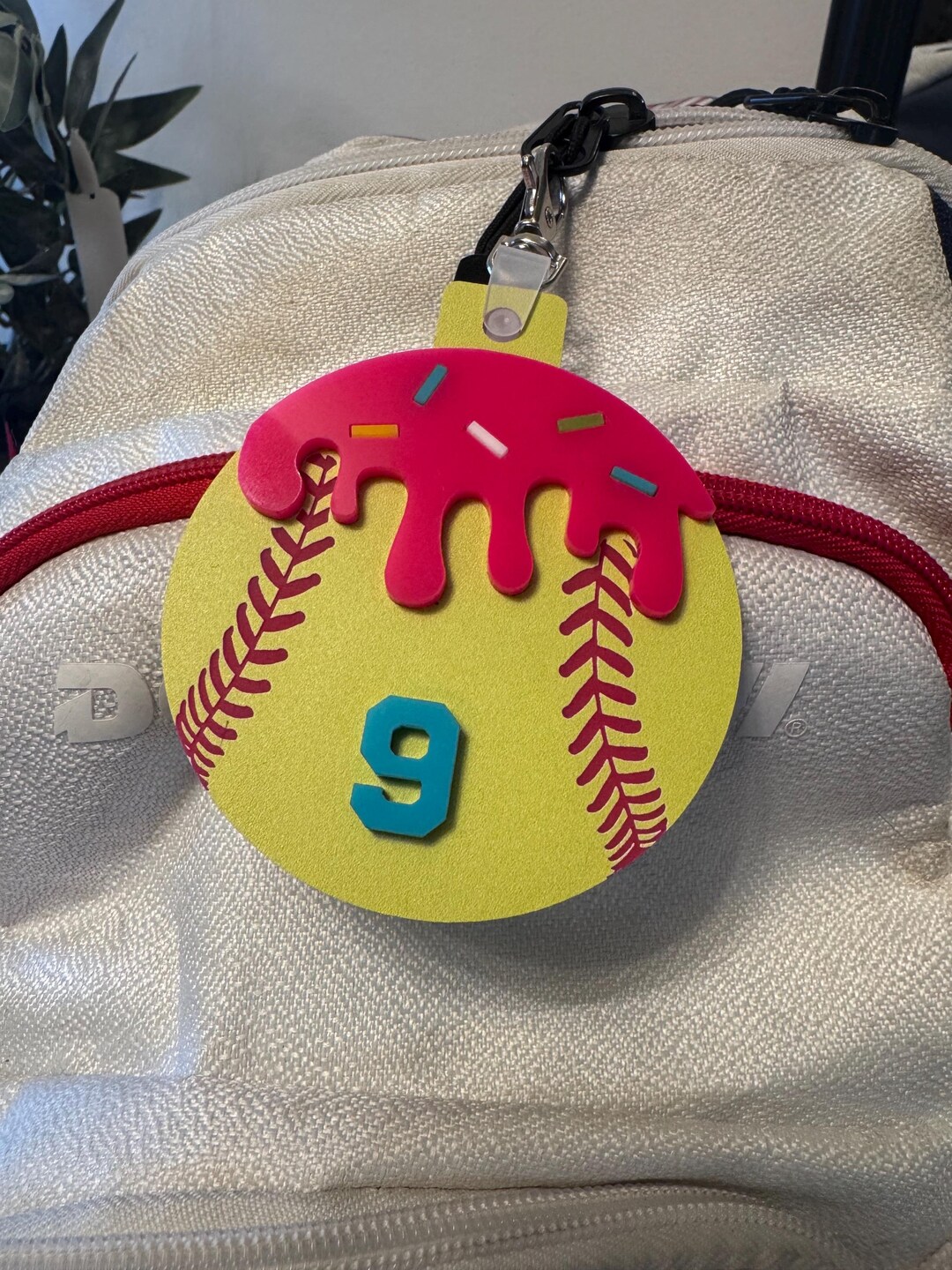Personalized Softball Bag Tag, Ice Cream Drip Bag Tag, Softball Drip ...