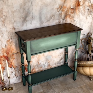 Hand Painted Woodland Rabbit Console Table, Narrow Entryway Furniture ...