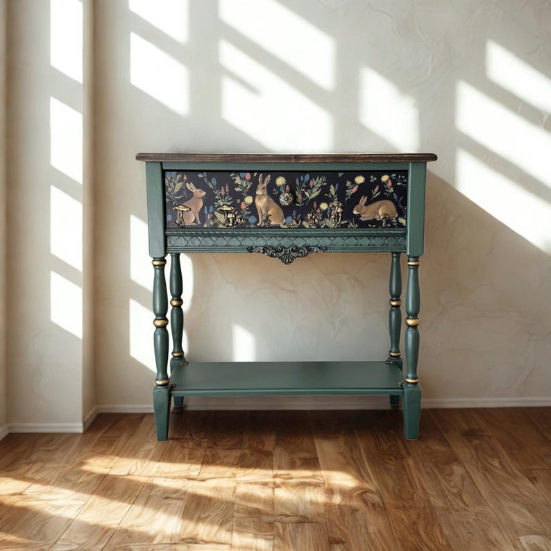 Woodland Console Table | Hand-painted Entryway Table | Custom Forest ...