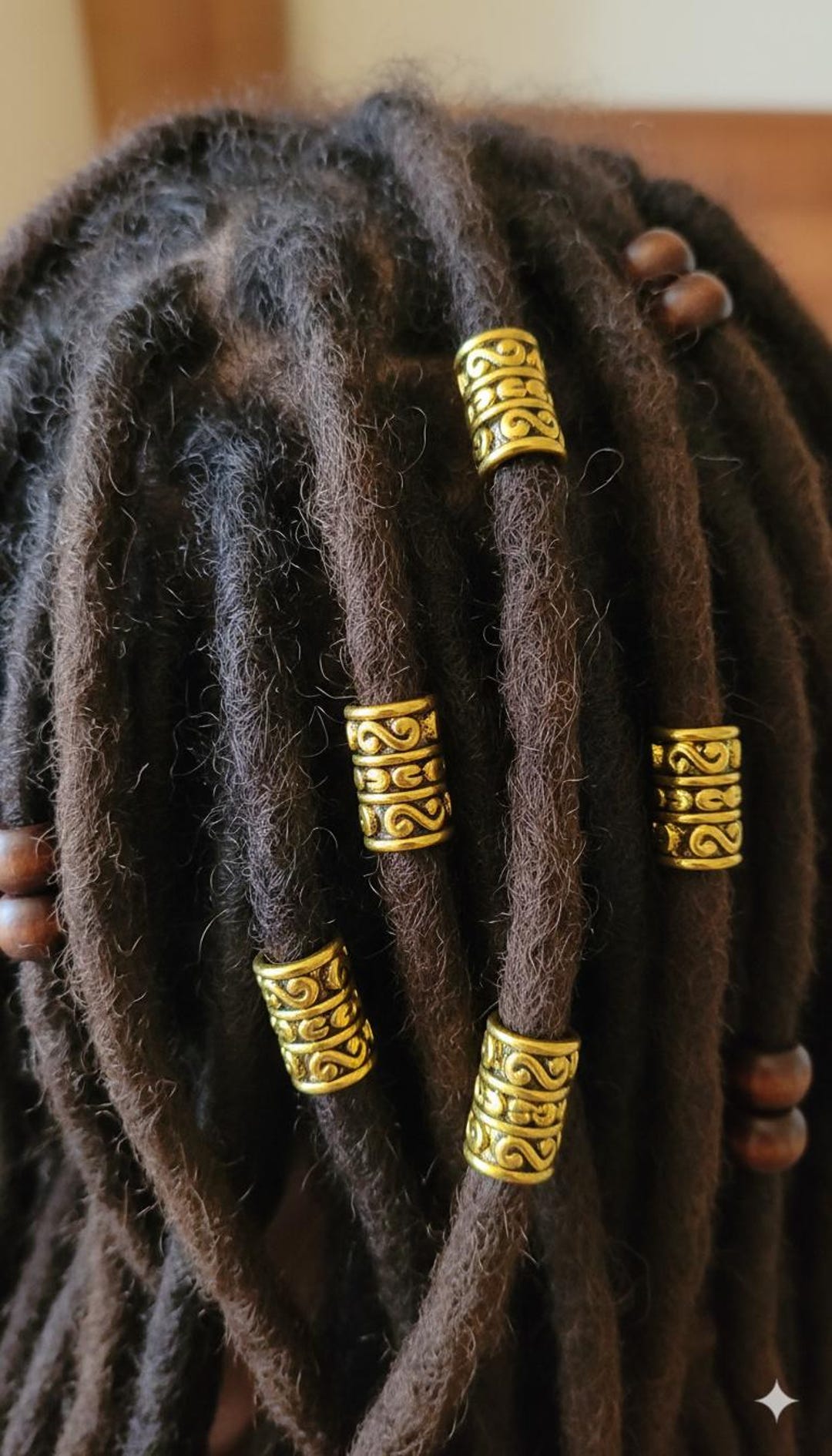 Dreadlock Beads-large Hole Metal Hair Beads for Locs and Braids, 6 Pcs ...