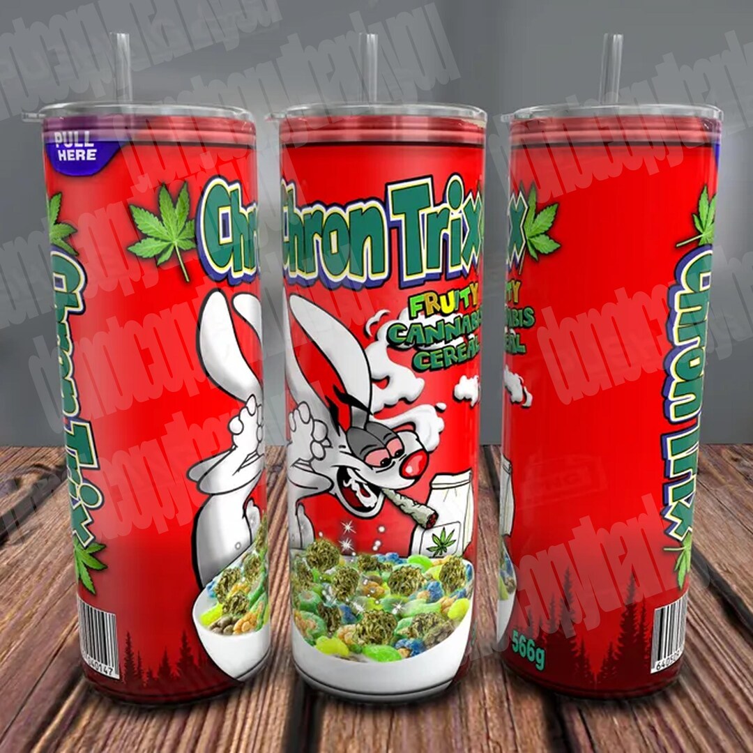 Chrontrix 20 Oz Weed Cereal Tumbler Wrap, Funny 420 Marijuana 20oz ...