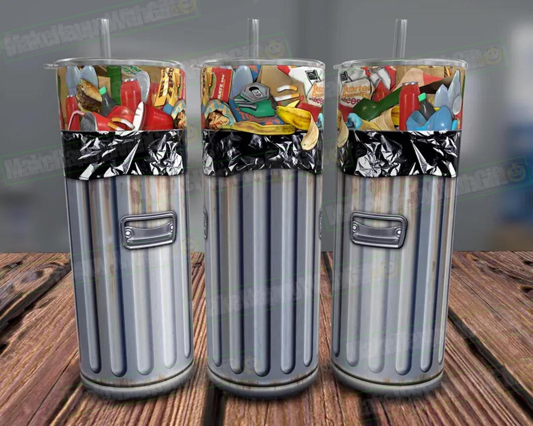 Trash Can 20oz Tumbler Wrap, Garbage Tumbler PNG, Garbage Bin PNG ...